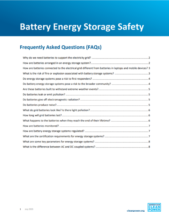 Claims vs. Facts: Energy Storage Safety | ACP