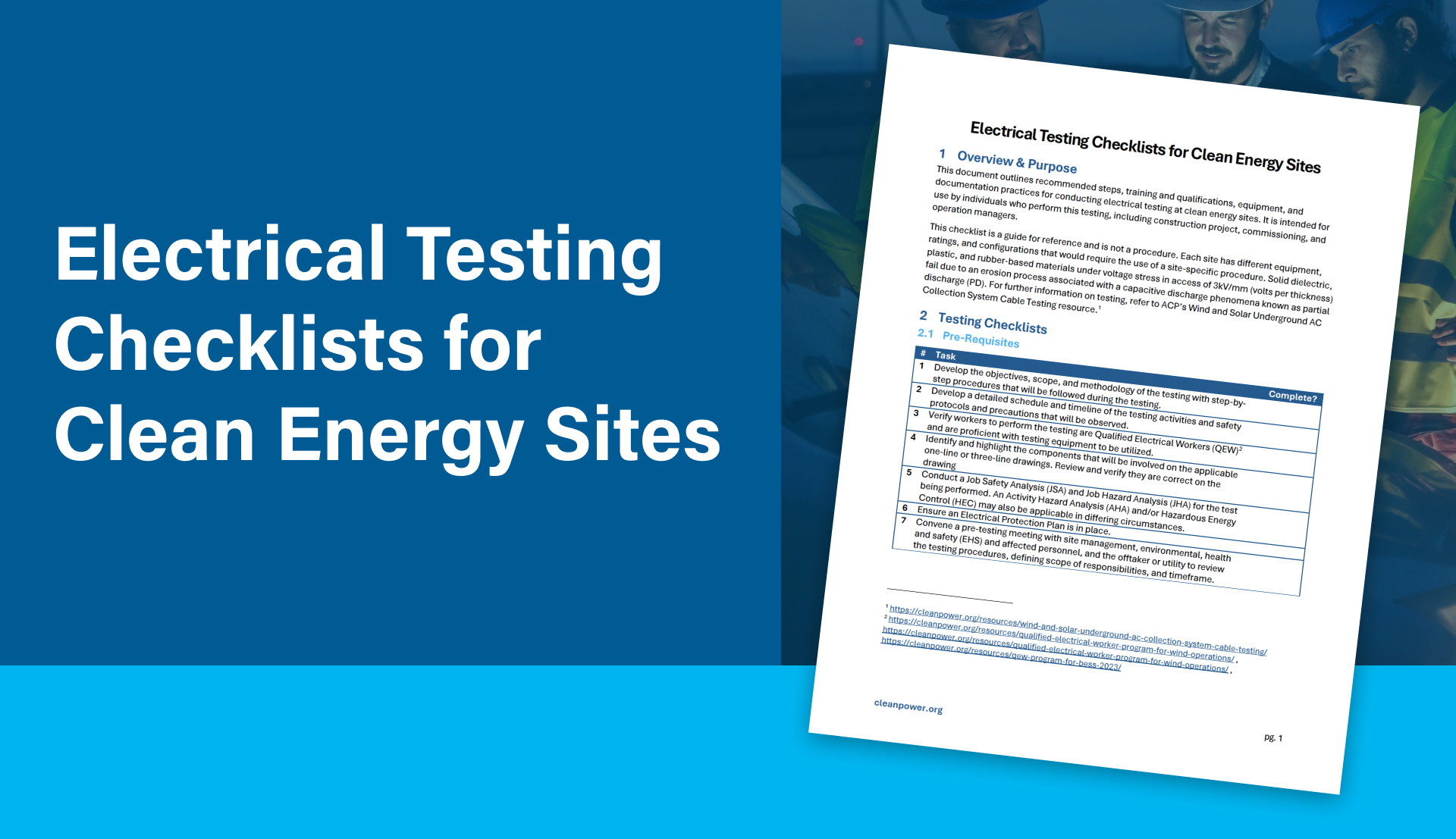 Electrical Testing Checklist for Clean Energy Sites | ACP