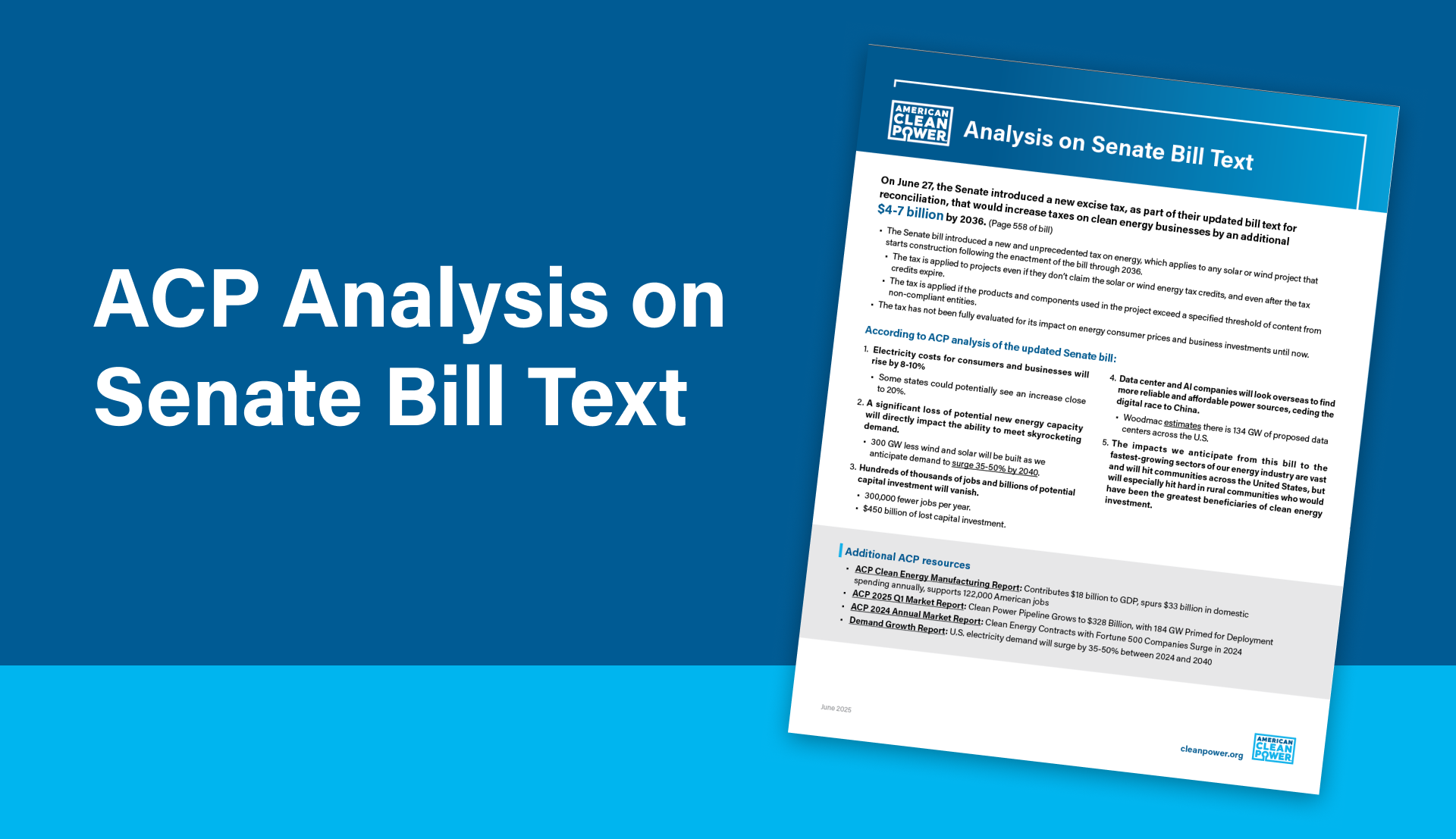 Analysis on Senate Reconciliation Bill Text | American Clean Power