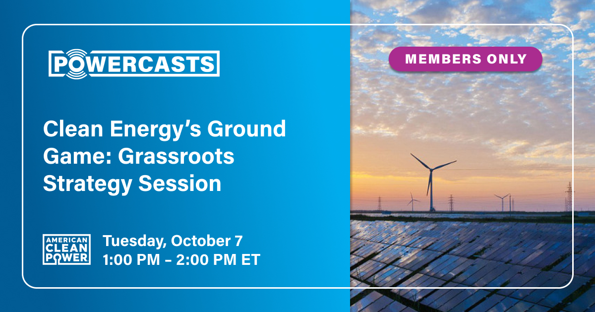 Clean Energy’s Ground Game: Grassroots Strategy Session | ACP